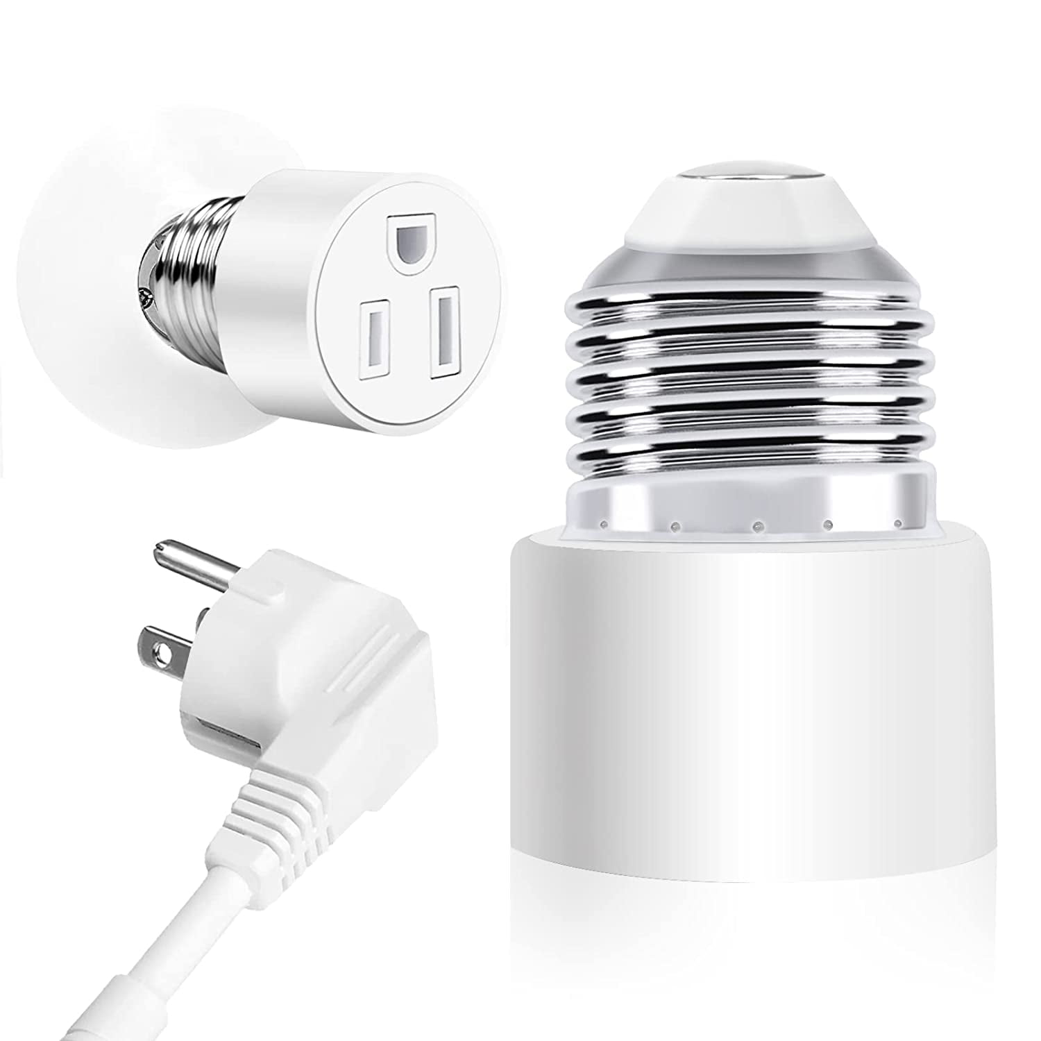 E26/E27 Lamp Socket to 3 Prong Socket Adapter Converter, Suitable for ...