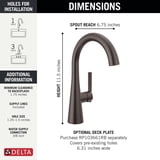 Delta 14882Lf 1.5 GPM Single Hole Bar / Prep Faucet - SpotShield ...