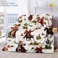 HELLOYOUNG Throw Blanket Western Cowboy Riding Horse | Cozy Fleece ...