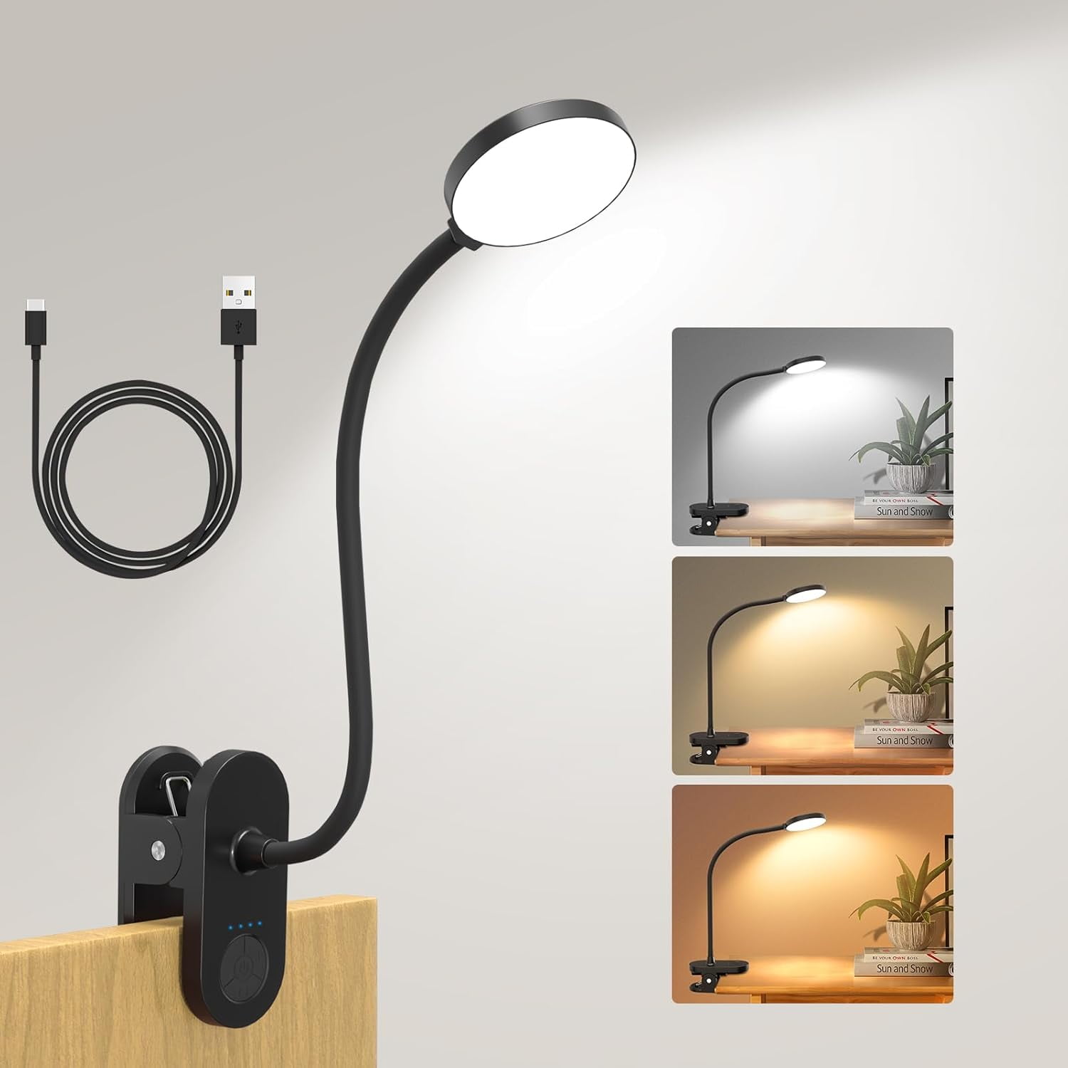 Click here for Unbranded Cordless Rechargeable Clamp Lamp - 61 Le... prices
