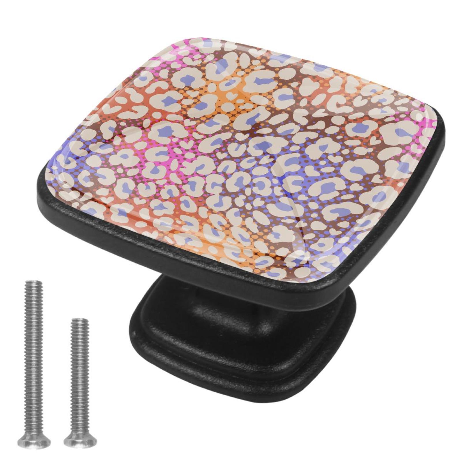 4 Pcs Cabinet Handle Drawer Pulls Animal Skin Texture Knobs with Screws ...