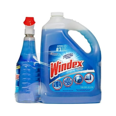 Windex Commercial Line Glass Cleaner Trigger Bottle, Blue Original, 32 ...
