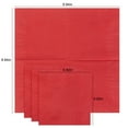 Treamon Elegant Colored Square 100 Pieces 2-Ply Red Beverage Napkins ...