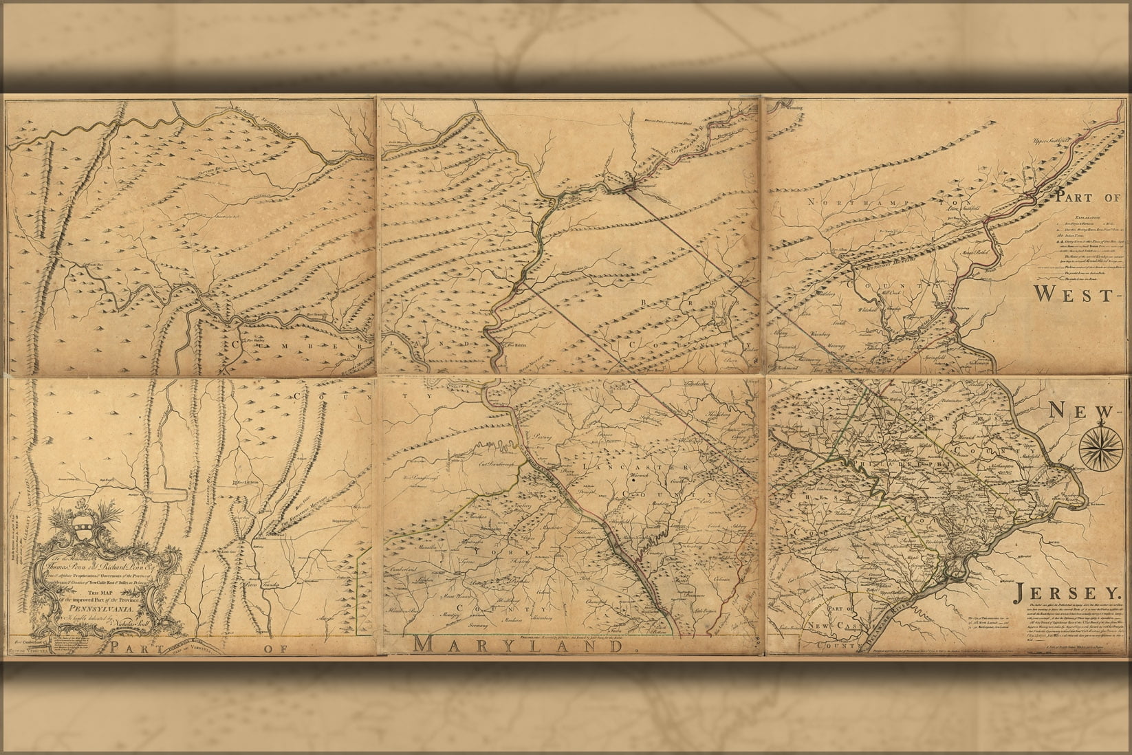 24"x36" Gallery Poster, Map of Province of Pennsylvania 1768 - Walmart.com