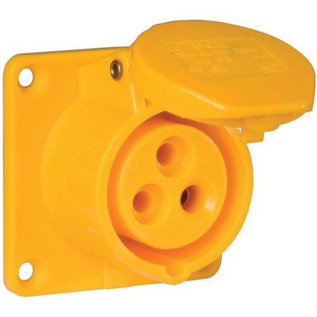 PCE - 16A, 110V, Panel Mount CEE Socket, 2P+E, Yellow, IP44 | Walmart ...
