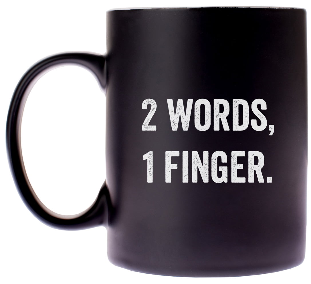 2 Words, 1 Finger. Coffee Mug in Black and White - Walmart.com