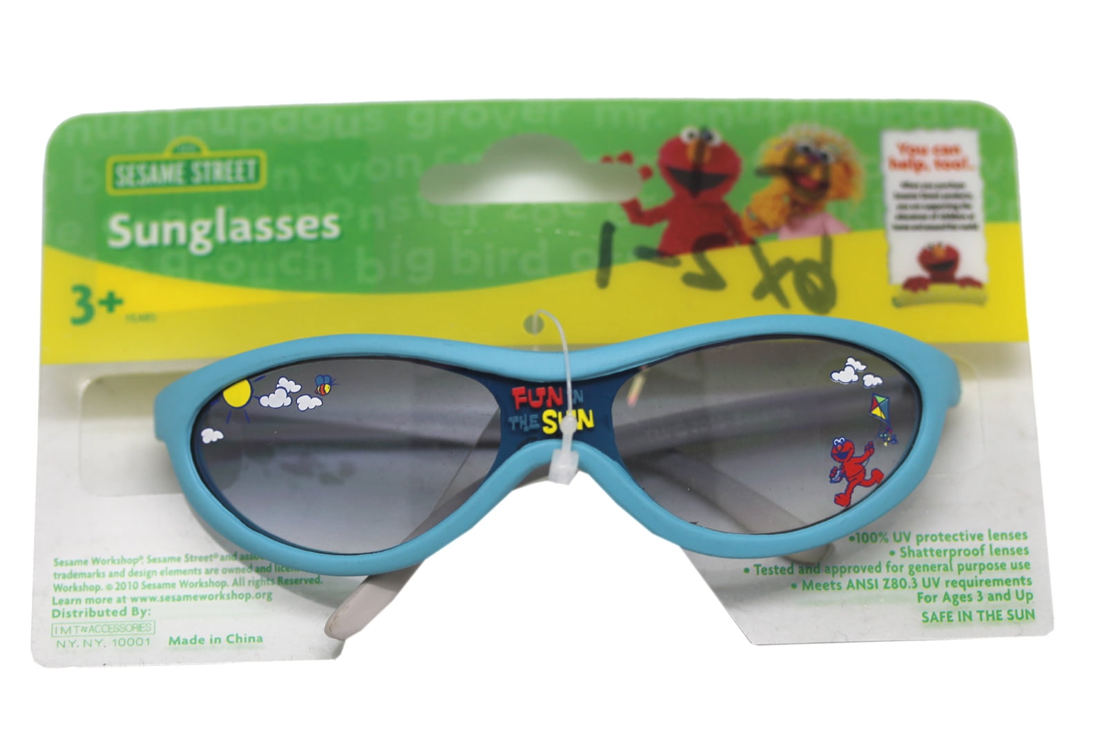 "Fun in the Sun" Elmo Kite Flying Blue/Gray Kids Sunglasses - Walmart.com