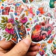 Human Body Organs Floral Stickers - 50Pcs Waterproof Vinyl Anatomy ...