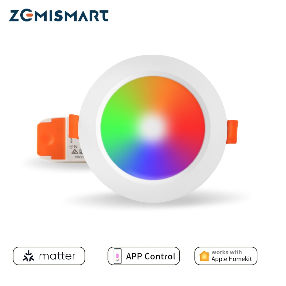 Zemismart Wifi Smart LED Downlight, Matter-certified, RGBCW Dimmable ...