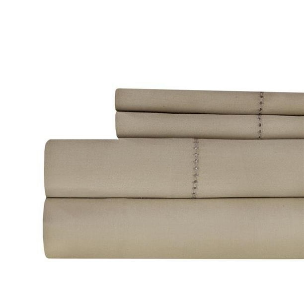 Aspire Linens HEM-500CTN-TAU-QN Hemstitch 500 Thread Count 100 Percent ...