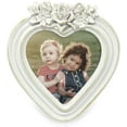 Isaac Jacobs 4x4 Heart-Shaped Resin Picture Frame with Rose Design ...