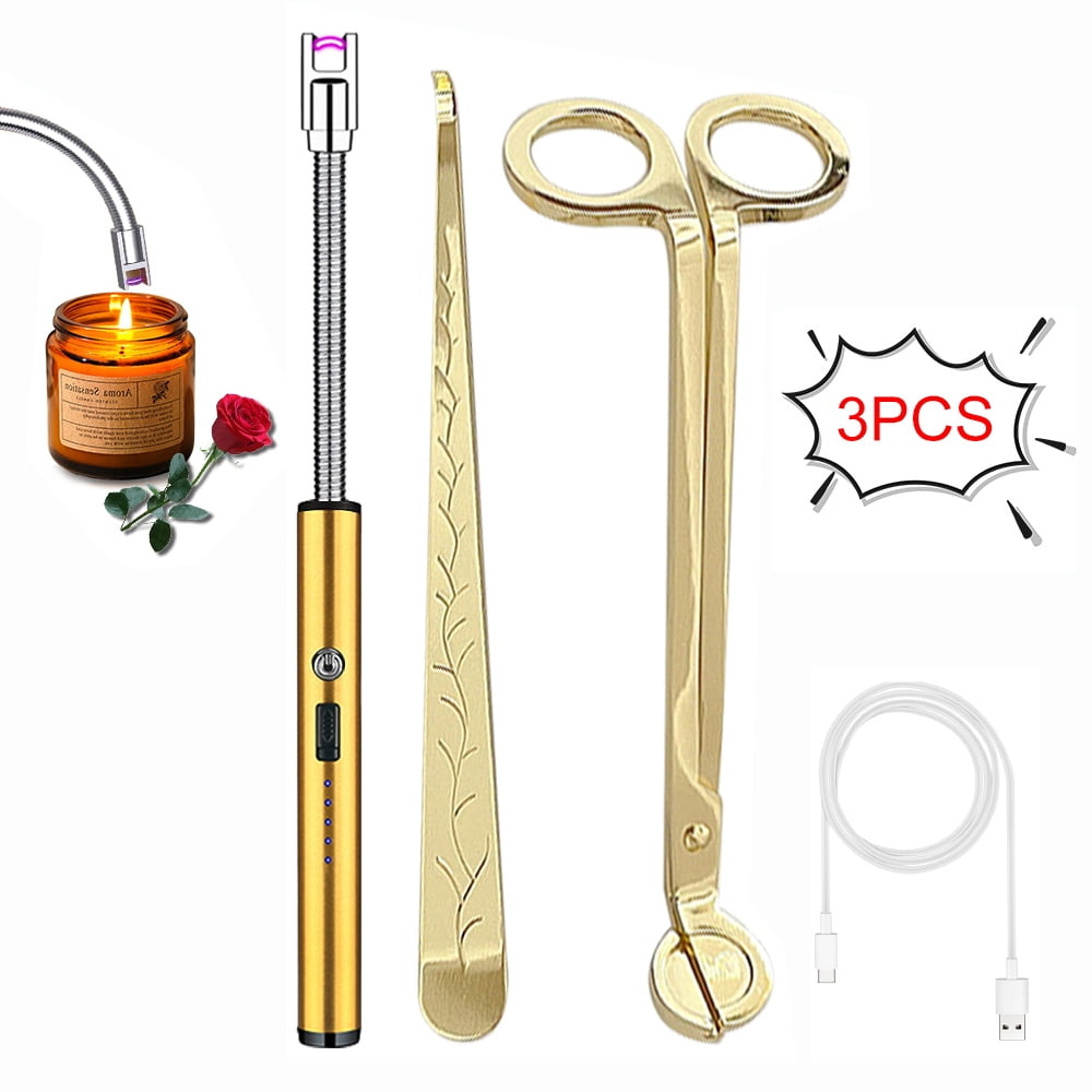 Dsseng 3Pcs Candle Accessory Set, Rechargeable Electric Lighter with ...