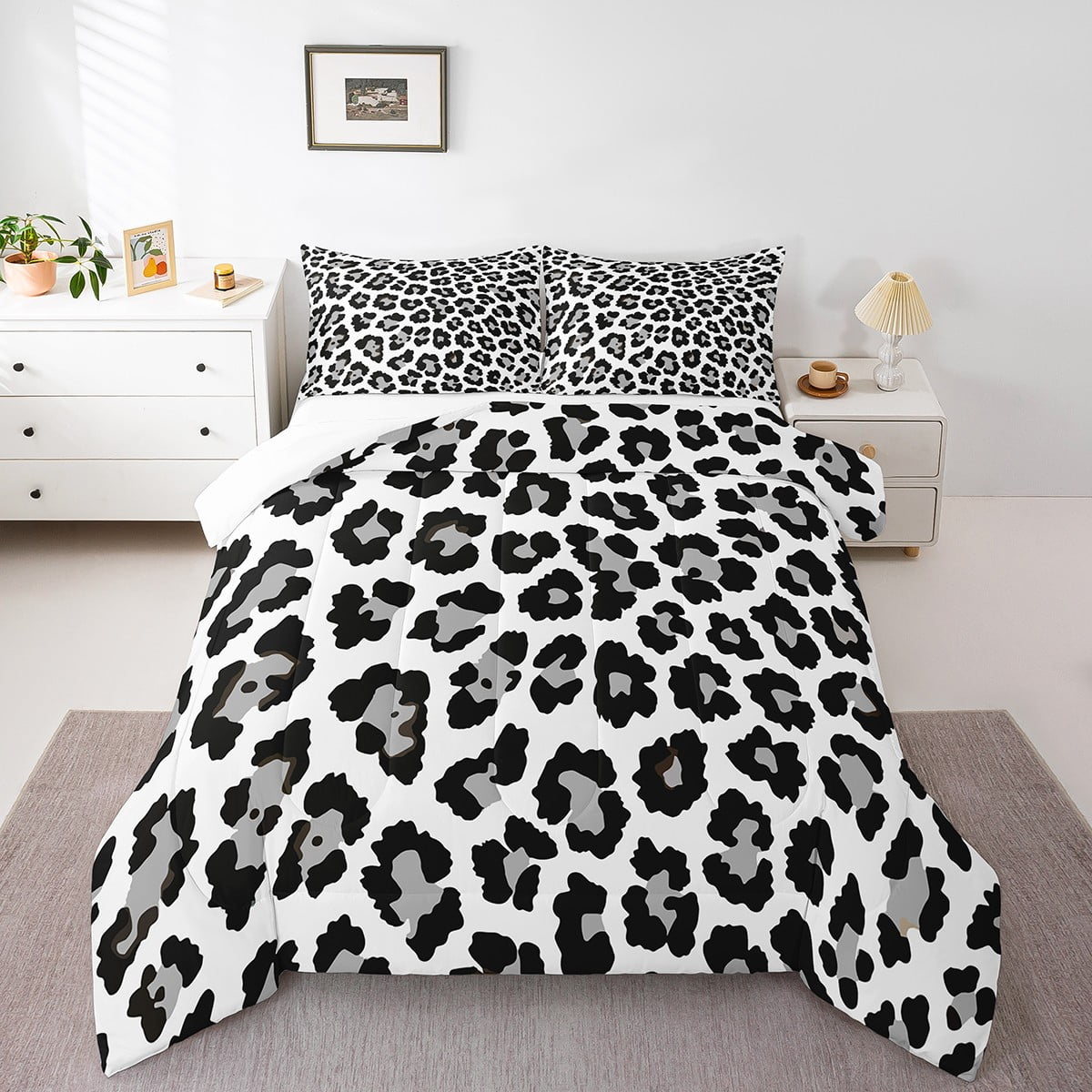 Erosebridal Cheetah Print Bedding King Comforter Set,Leopard Print ...