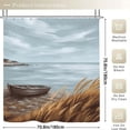 Beach Boat And Reeds Print Shower Curtain,Cloth Fabric Waterproof ...