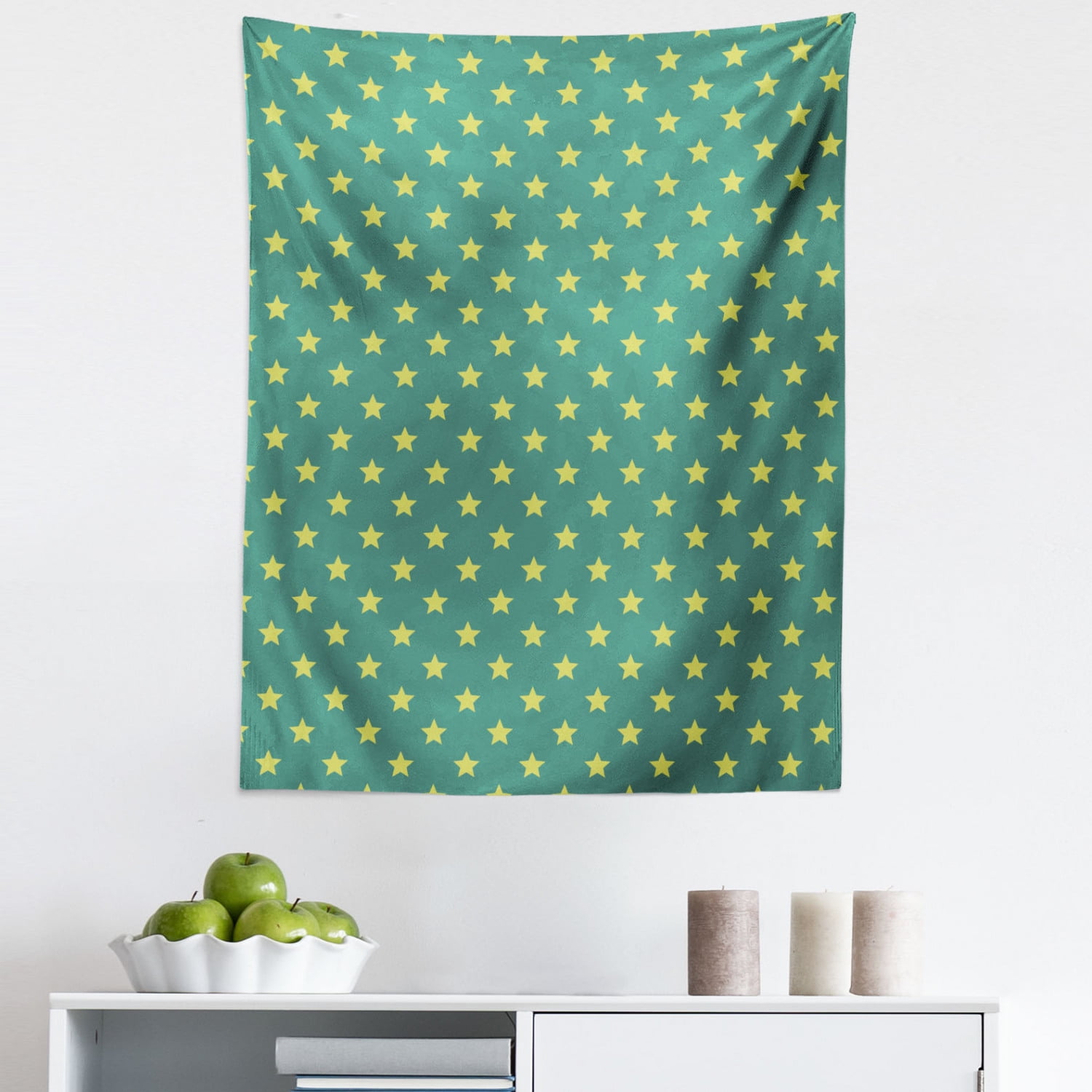 Stars Tapestry, Vintage Style Geometric Pattern with Star Motifs in ...