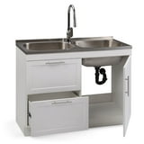 Simpli Home Seiger 46 inch Laundry Cabinet with Pull-out Faucet and ...