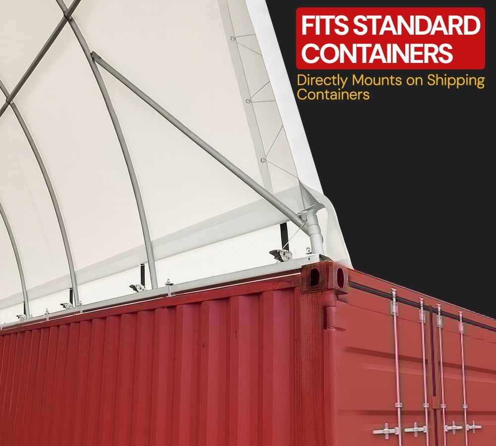 40' x 26' Shipping Container Shelter Kit – 21oz PVC Cover Canopy Roof ...