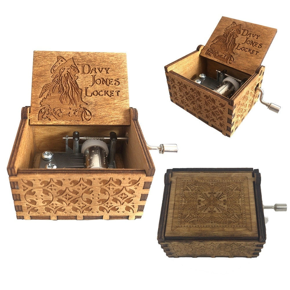 Play Davy Jone's Theme Pirates of The Caribbean Music Box Hand Crank ...