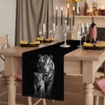 Black White Tigers Table Runner Powerful Wild Animal Jungle Wildlife ...