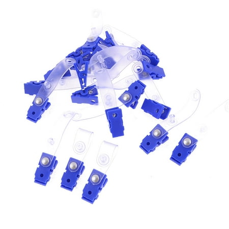 20 Pcs Plastic Name Badge Strap Clip Fastener Blue Clear | Walmart Canada