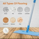 Superio Miracle Mop Set 2 Pack, Microfiber Flat Mop Wet and Dust Mop ...