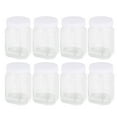 8pcs Home Plastic Jars Storage Containers with Ribbed Liner Screw On ...