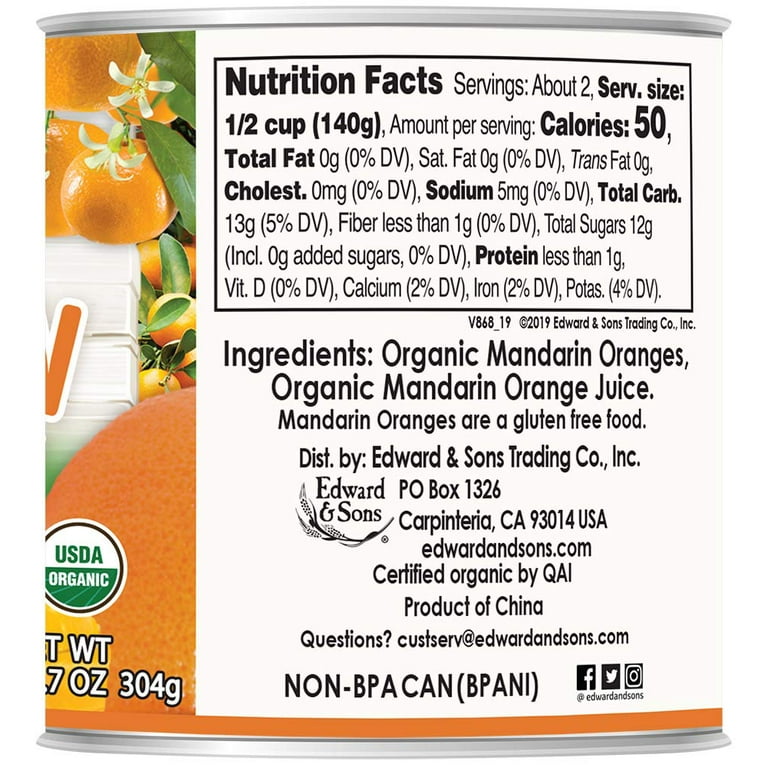 Organic Mandarin Oranges Native Forest - 10.75 Oz Can, Gluten Free ...