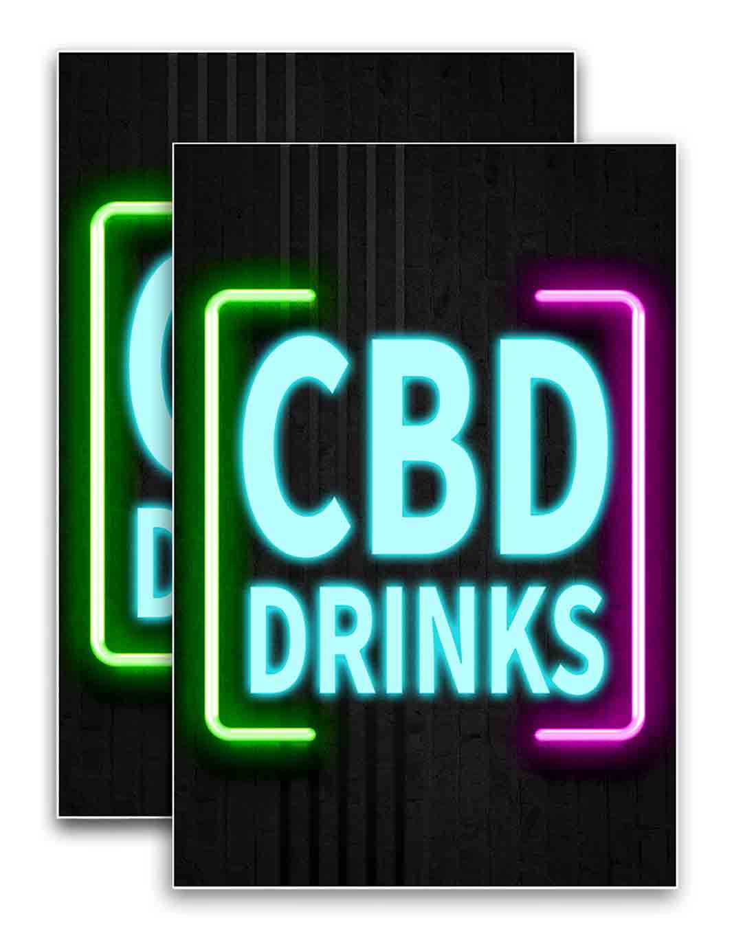 CBD Drinks (24" X 36") Vinyl Decal Only (Pack of 2) |Sign|Sticker ...