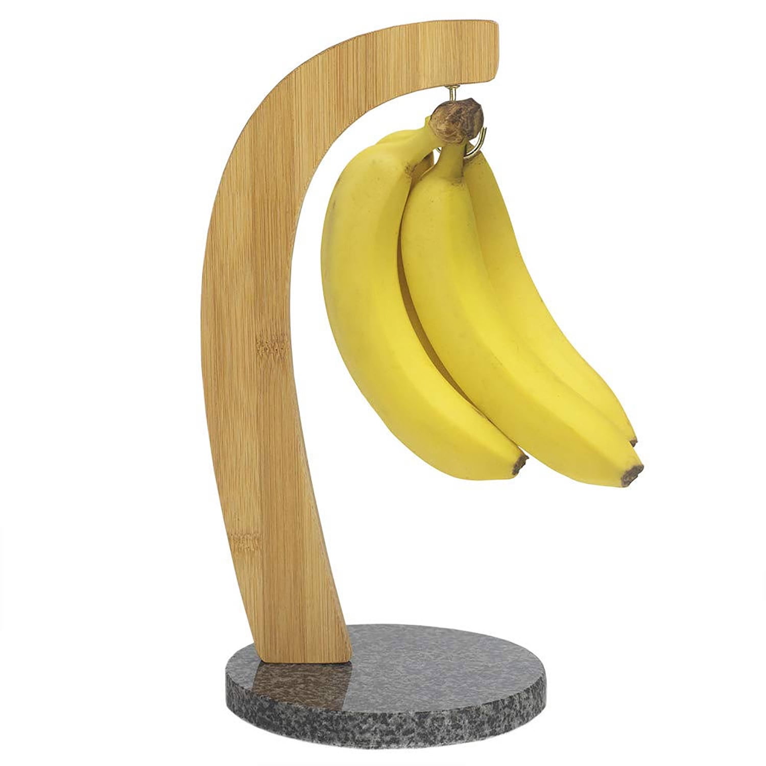 Home Basics Bamboo Banana Tree Holder With Black Granite Base, 5.5x5 ...