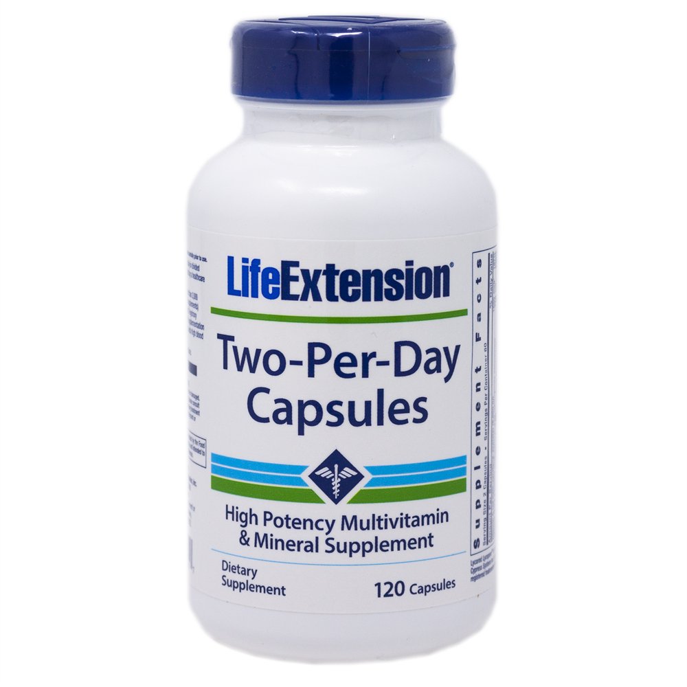 Life Extension - Two-Per-Day Capsules High Potency Multivitamin ...