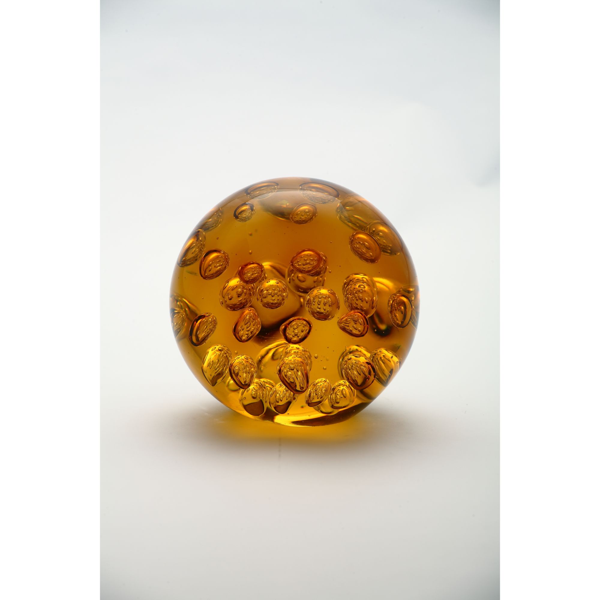 Office Paperweights Large Vintage Amber Orange bubbled EggCone Shaped ...