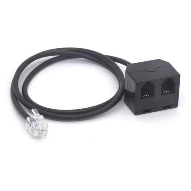 Tomost RJ9 Headset Splitter 4P4C Male to 2 RJ9 Female for Plantronics ...