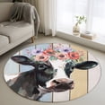 3ft Round Rug Farmhouse Cow Area Rugs for Living Room Bedroom Washable ...