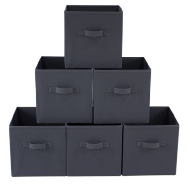 Mainstays Collapsible Cube Fabric Storage Bins (10.5" x 10.5"), 6 Pack ...