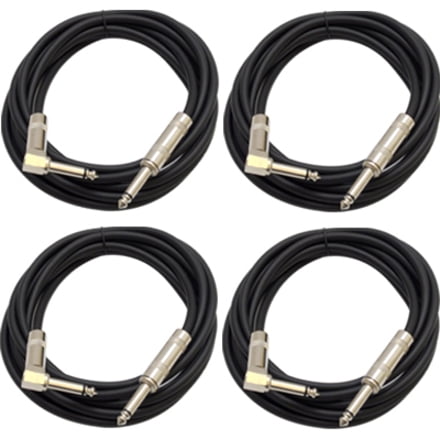Seismic Audio Right Angle to Straight Guitar Cable 10' (4 Pack ...