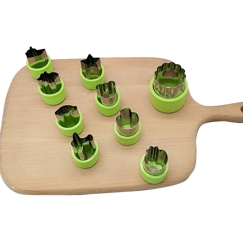 9pcs/set Fruit Shape Cutter Salad Carving Vegetable Mold Arrangements ...