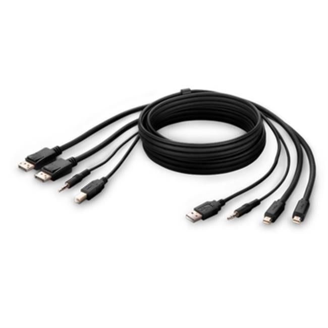 Belkin Dual MiniDP to DP + USB A/B + Audio Passive Combo KVM Cable ...