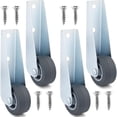 2/4 Pcs Low Profile Casters – Rubber Non‑Slip Side Mount Caster Wheels ...
