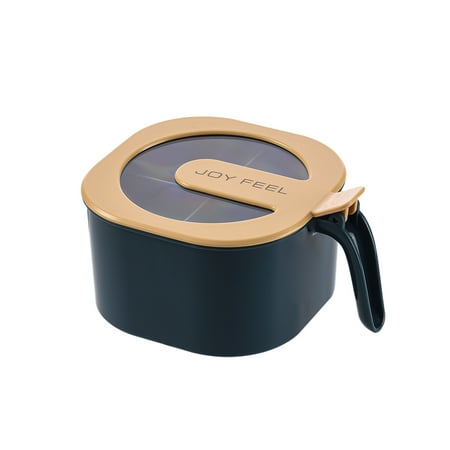 Dust-proof Seasoning Box with Clear Lid 4 Grid Spoons Nordic Contrast ...