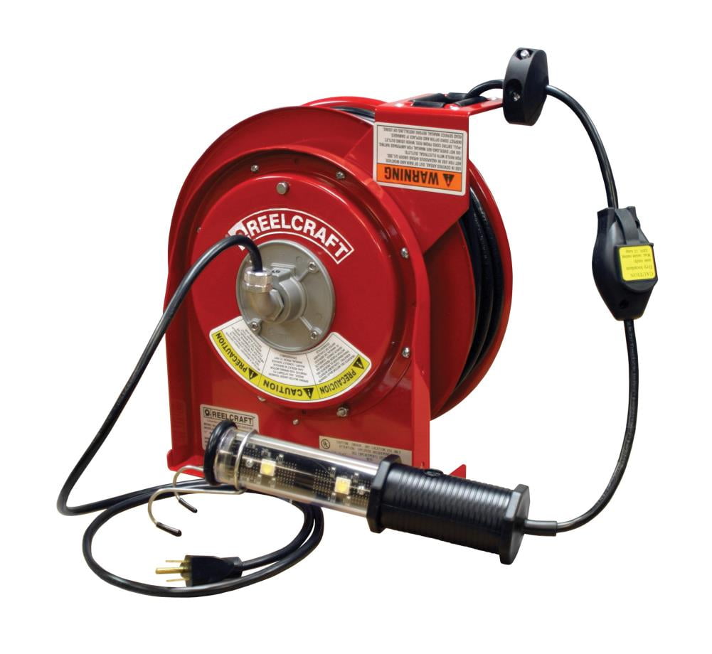 Reelcraft L 4050 163 10 50 ft. Heavy Duty LED Light Cord Reel - Walmart.com