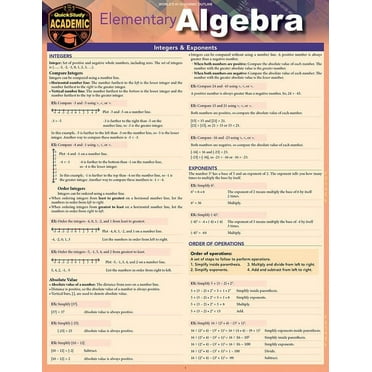 Algebra Part 1 : a QuickStudy Laminated Reference Guide (Other) - Walmart.com