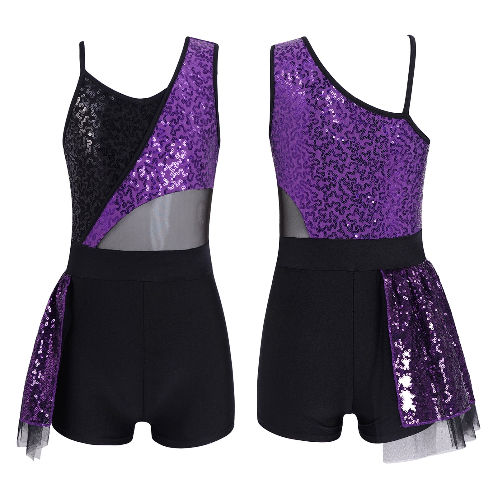 MSemis Kids Girls Sequins Metallic Hip-Hop Jazz Ballet Gymnastics Dance ...