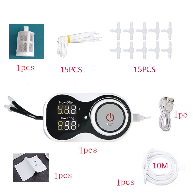 DIY Automatic Drip Irrigation Kit USB Battery Powered Indoor Pot Plants ...