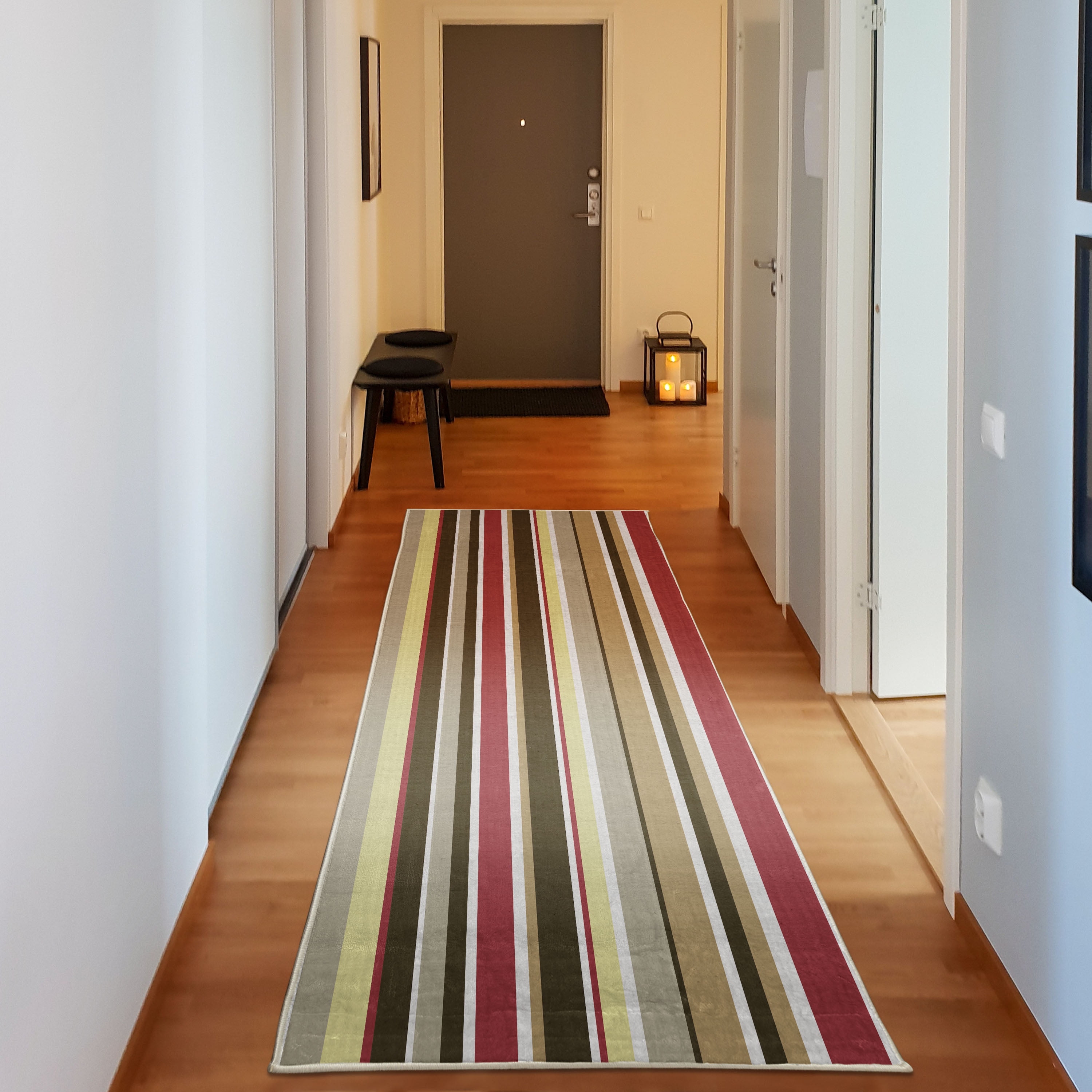 Pastel Decorative Rug, Vertically Striped Pattern Different Color ...