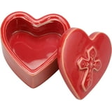 Stonebriar Collection Ceramic Heart Shaped Cross Trinket Box - Walmart.com