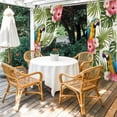 Animal Blue Parrot Outdoor Curtains for Patio, Pink Red Flower Green ...