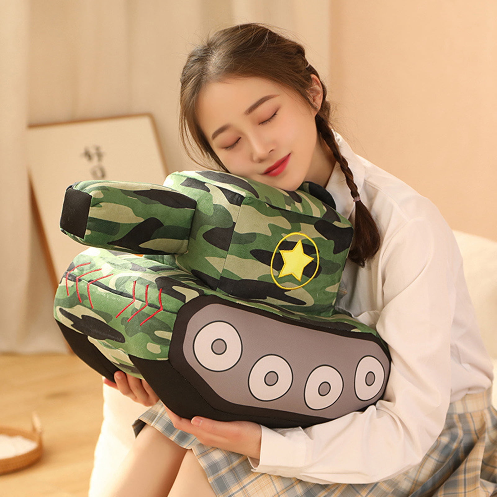 Skindy Tank Plush Toy Simulation Modeling Pentagram Pattern Camouflage ...