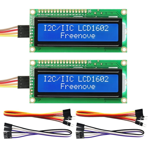 Freenove I2C LCD 1602 Module (2 Pack), New Type IIC TWI Serial 16x2 ...