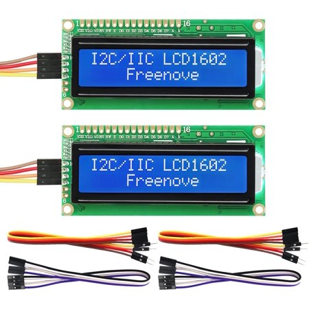 Freenove I2C LCD 1602 Module (2 Pack), New Type IIC TWI Serial 16x2 Display, Compatible with ...