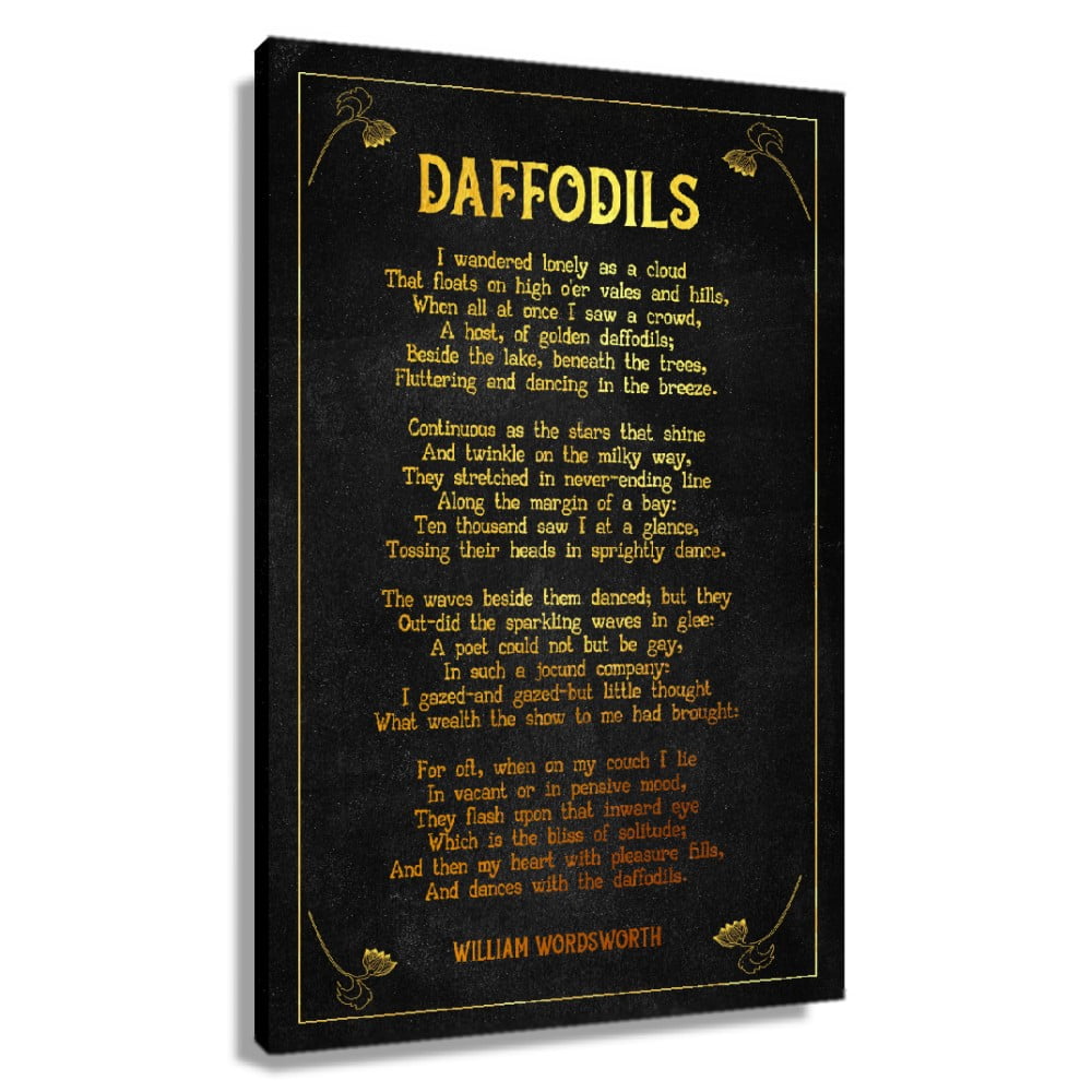 Daffodils Poem Wall Decor William Wordsworth Quote Wall Art Poetry ...